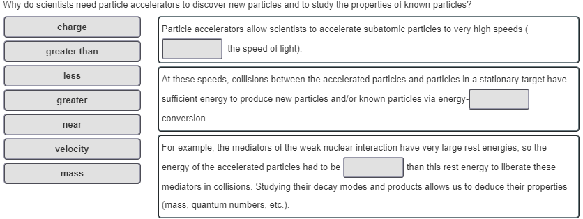 Solved Why do scientists need particle accelerators to | Chegg.com