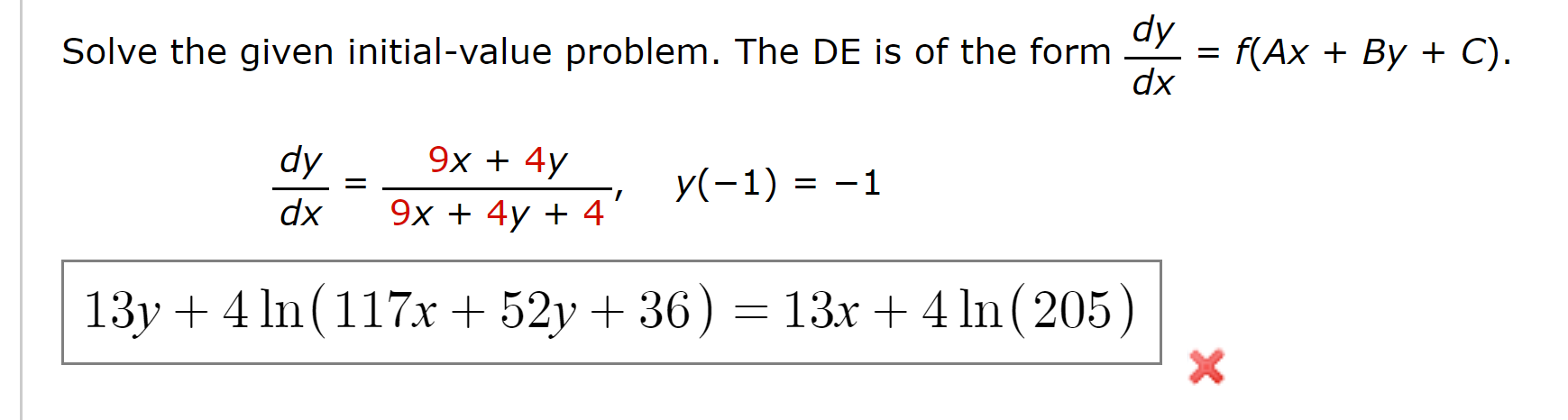 Solved dy Solve the given initial-value problem. The DE is | Chegg.com