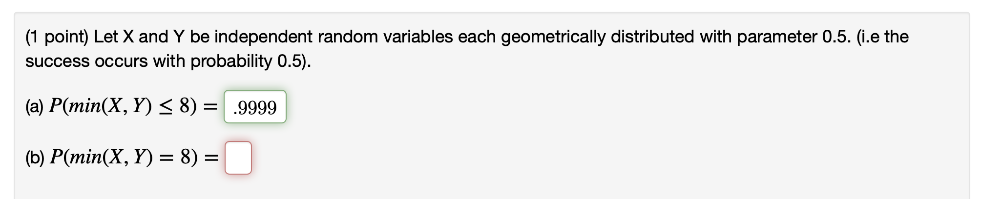 Solved (1 point) Let X and Y be independent random variables | Chegg.com