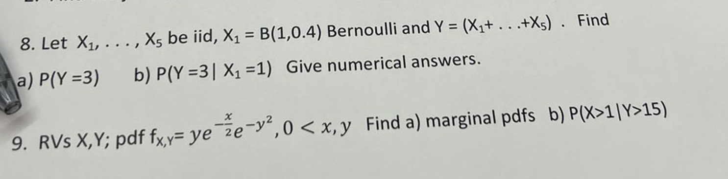 Solved PLEASE SOLVE ASAP Let x1,dots,x5 ﻿be iid, x1=B(1,0.4) | Chegg.com