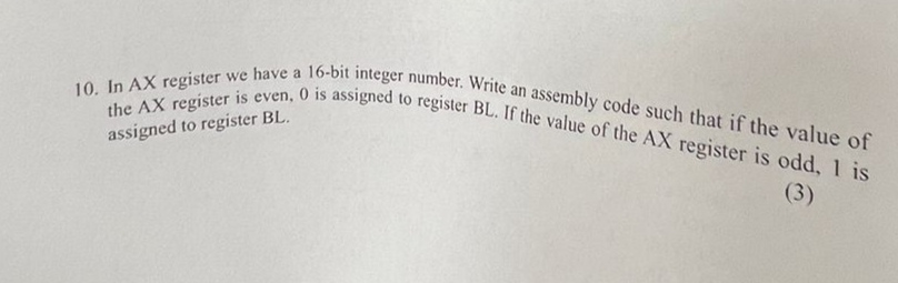 Solved In AX register we have a 16-bit integer number. Write | Chegg.com