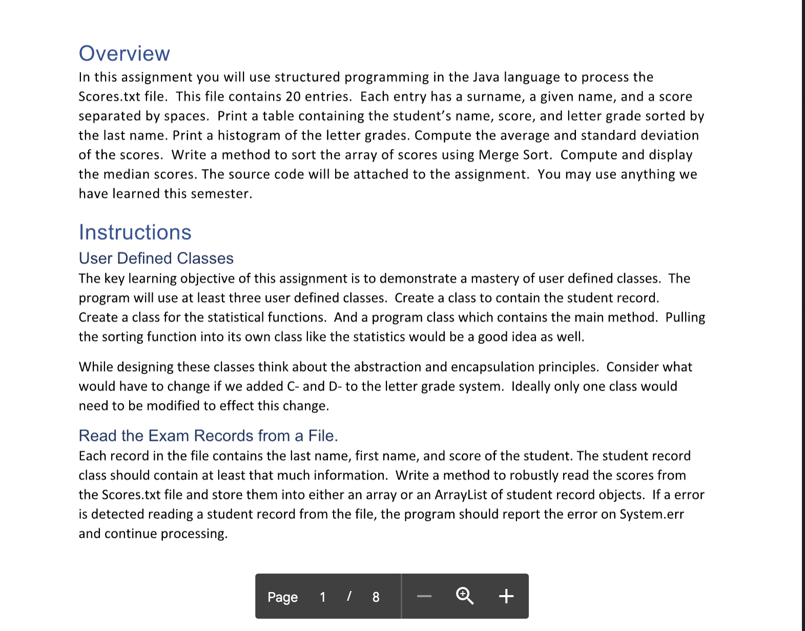 Solved Overview In this assignment you will use structured | Chegg.com