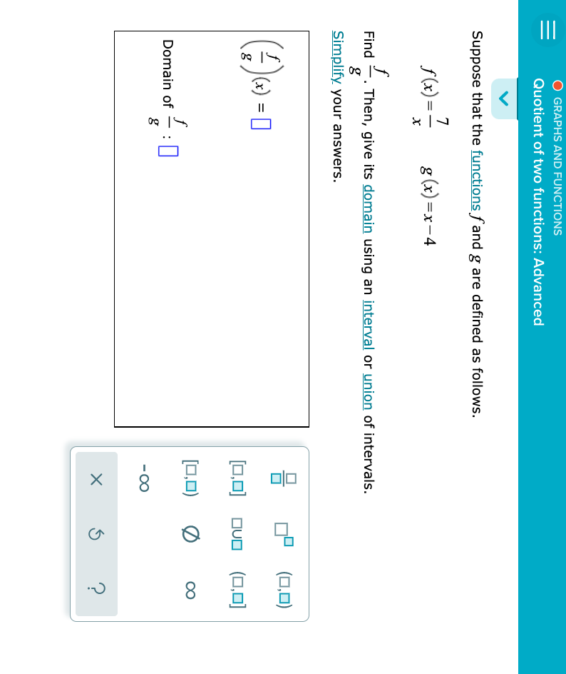 Solved Graphs And Functions Quotient Of Two Functions 1873