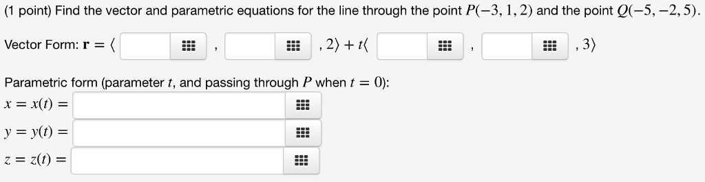Solved Find the vector and parametric equations for the line | Chegg.com