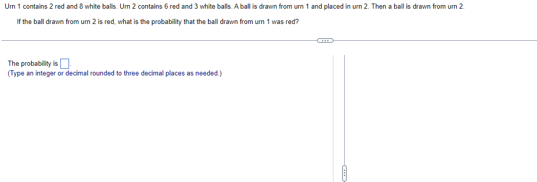 Solved Urn 1 contains 2 red and 8 white balls. Urn 2 | Chegg.com