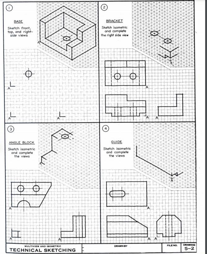 Solved BASE Sketch front, top, and right- side views BRACKET | Chegg.com