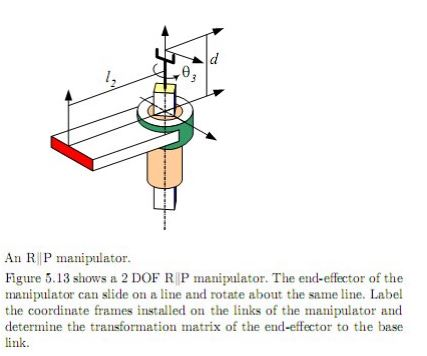 An R P manipulator. Figure 5.13 shows a 2 DOF R P | Chegg.com