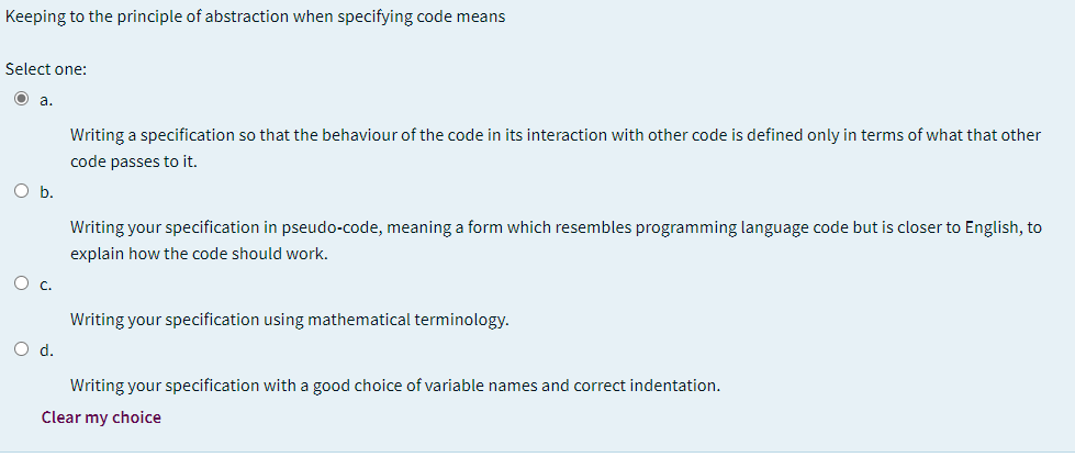 Solved Keeping to the principle of abstraction when | Chegg.com