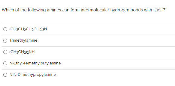 Solved Which of the following amines can form intermolecular | Chegg.com