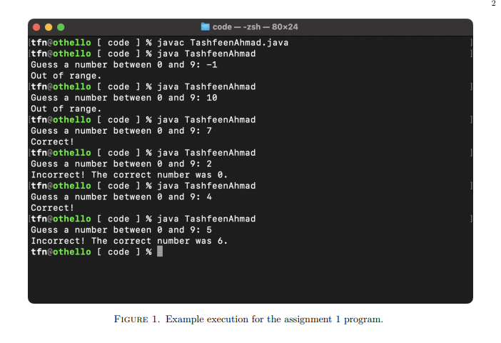 Solved Assignment 1 Question 1 Write A Java Program That 8949