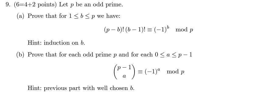 Solved (a) Prove that for 1≤b≤p we have: | Chegg.com