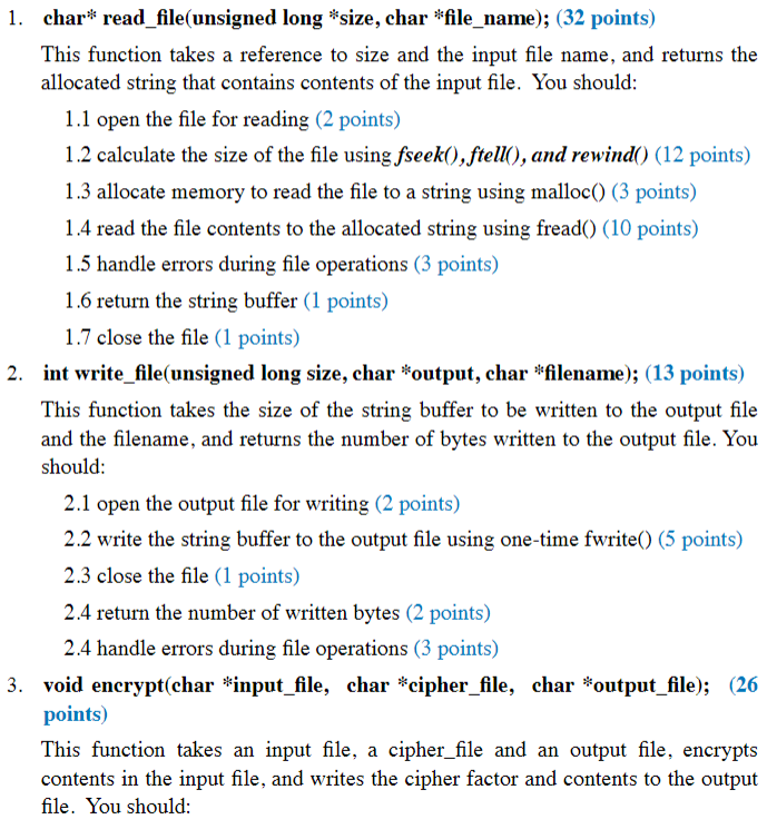 Solved 1 Char Read file unsigned Long Size Char Chegg