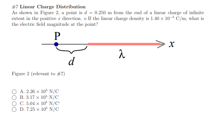 Solved #7 Linear Charge Distribution As shown in Figure 2, a | Chegg.com