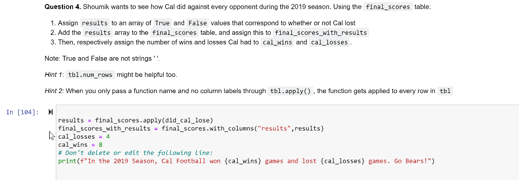 Solved: Question 3:??? how should I code problem 3 1. 2019