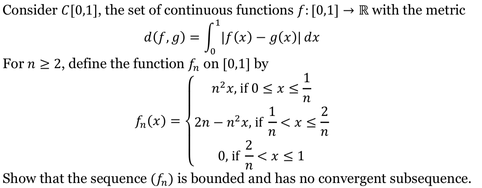Solved Consider C[0,1], the set of continuous functions | Chegg.com