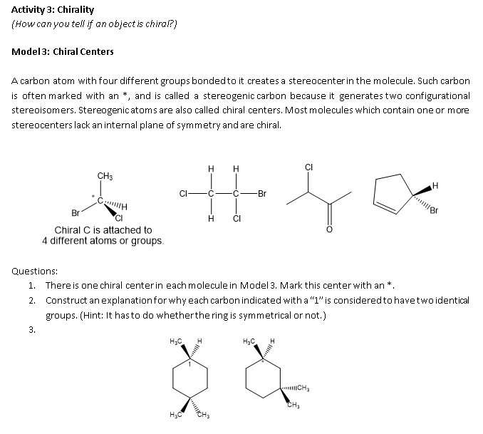 Solved Activity 3: Chirality (How can you tell if an object | Chegg.com