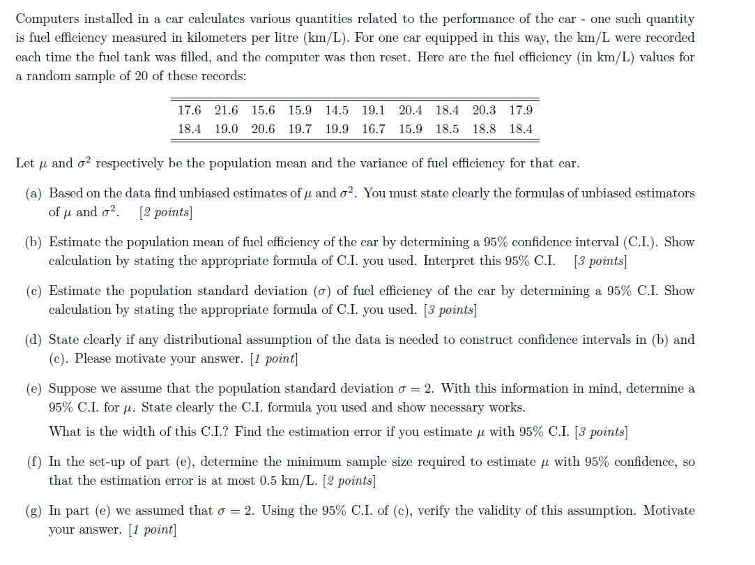 Solved Computers installed in a car calculates various | Chegg.com