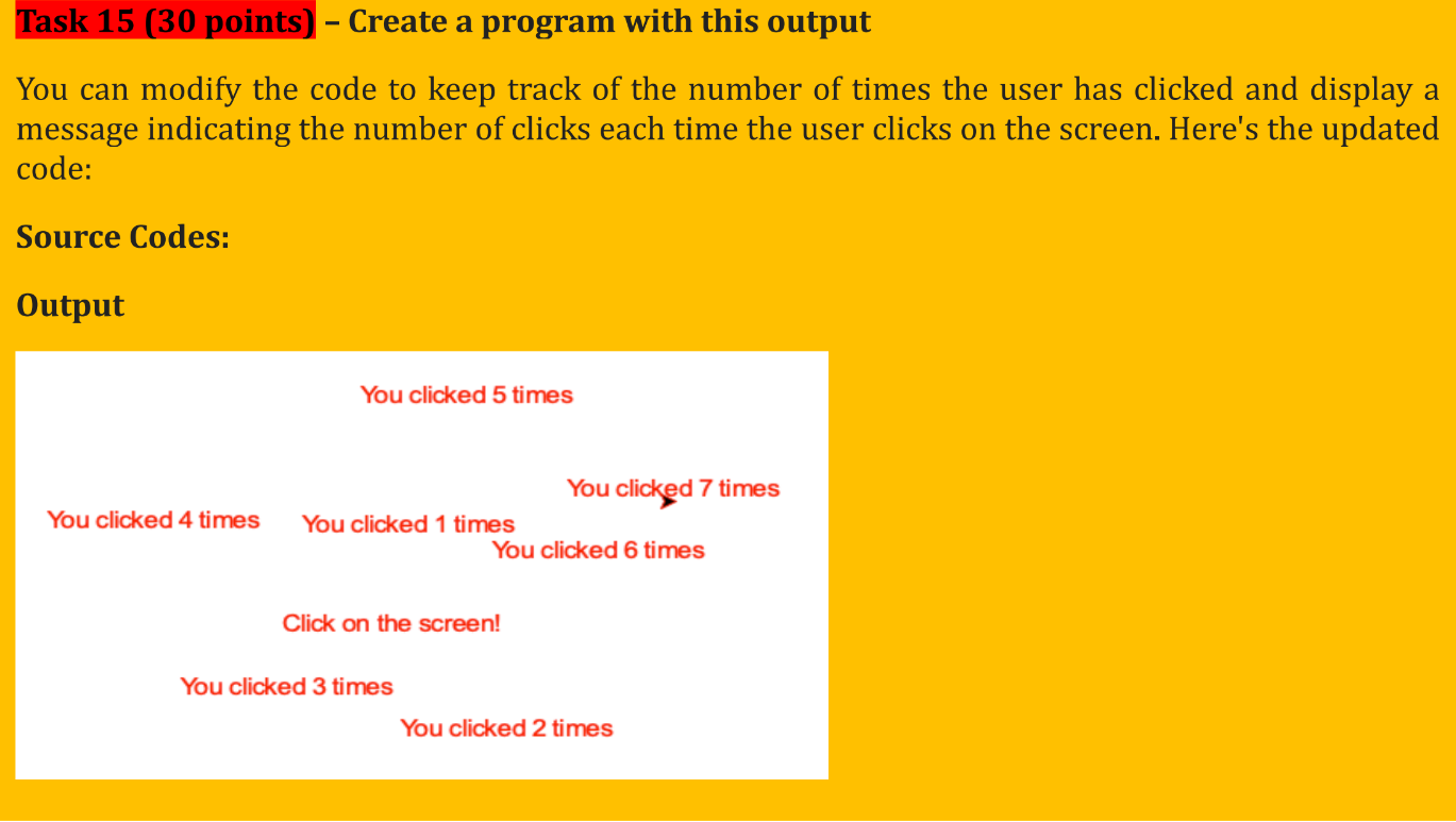 Solved Task 15 (30 points) - Create a program with this | Chegg.com