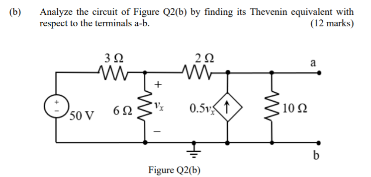 Solved (6) Analyze the circuit of Figure Q2(b) by finding | Chegg.com