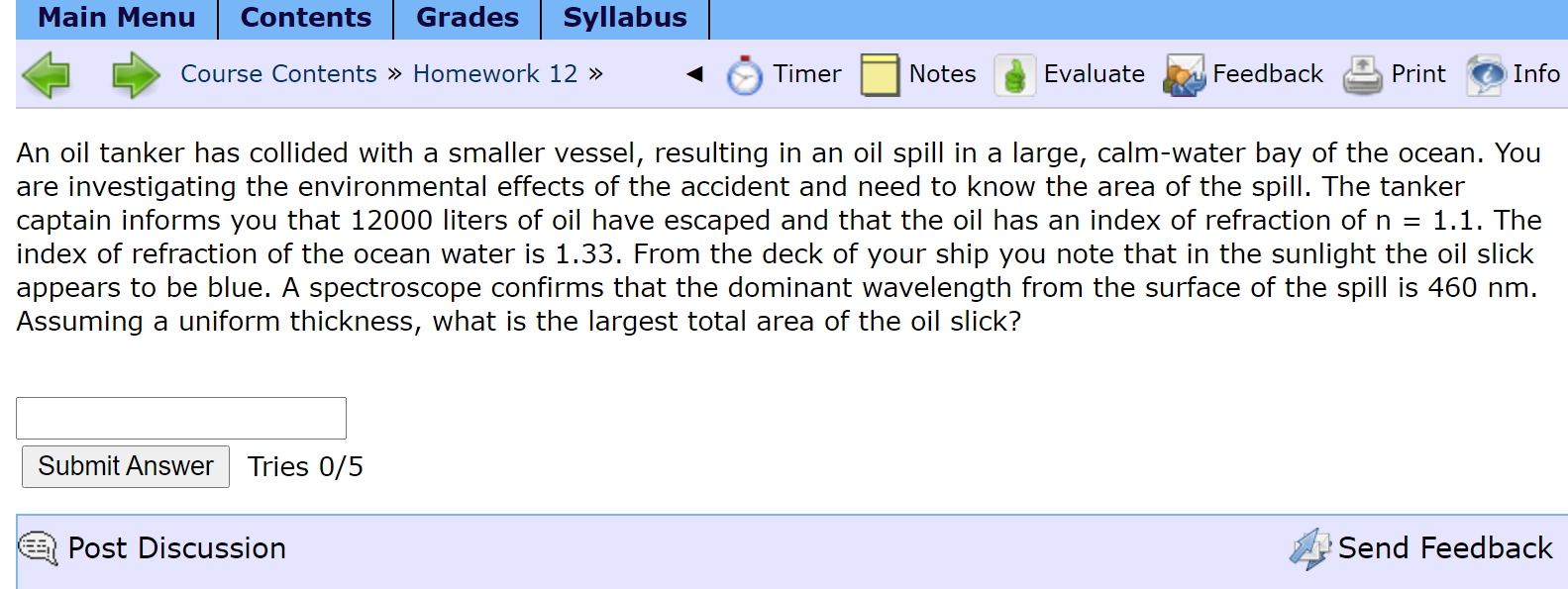 Solved Main Menu Contents Grades Syllabus Course Contents » | Chegg.com