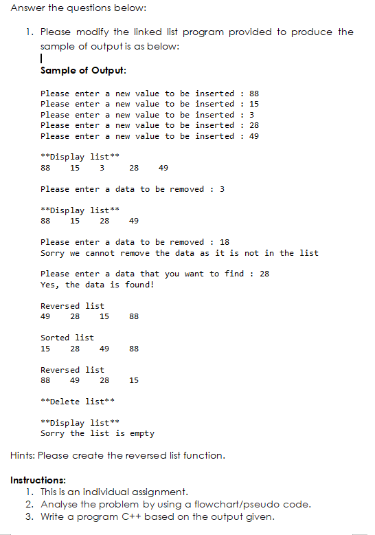 Solved Answer the questions below: 1. Please modify the | Chegg.com