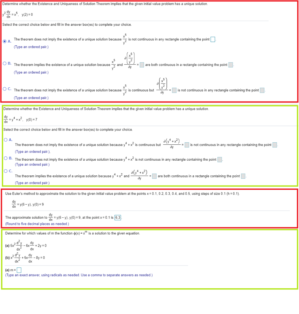 Solved Differential Equations homework, i have 4 | Chegg.com