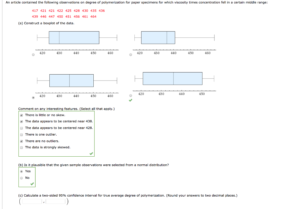 Solved An Article Contained The Following Observations On