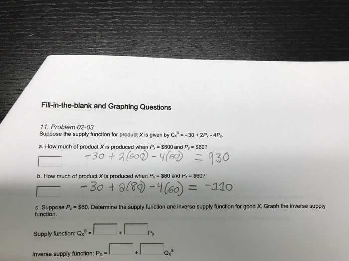 Solved Suppose the supply function for product X is given by | Chegg.com