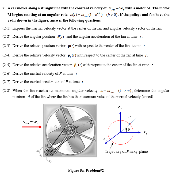 Solved 2. A car moves along a straight line with the | Chegg.com
