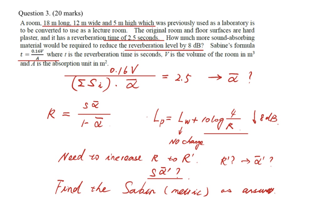 Solved Question 3. (20 marks) A room, 18 m long, 12 m wide | Chegg.com