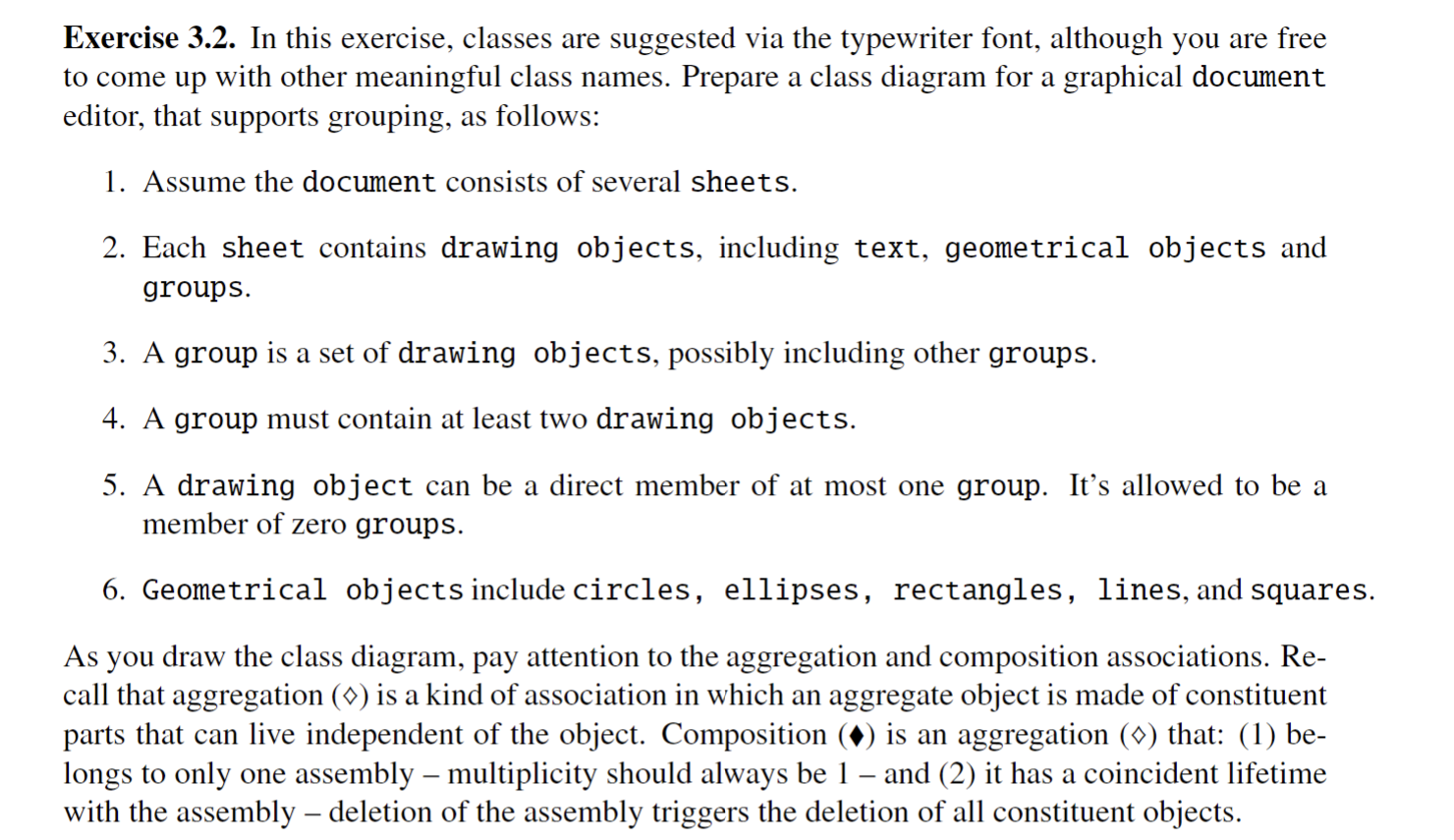 Solved In this exercise, classes are suggested via the | Chegg.com