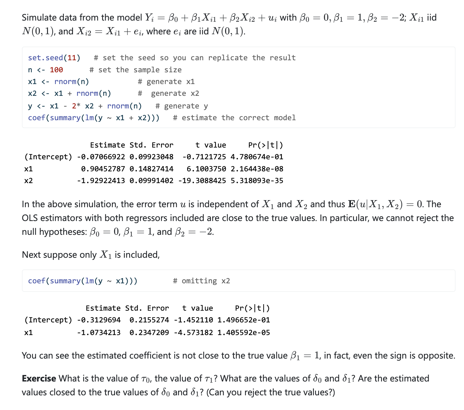 Solved Exercise What is the value of τ0, ﻿the value of τ1 ? | Chegg.com