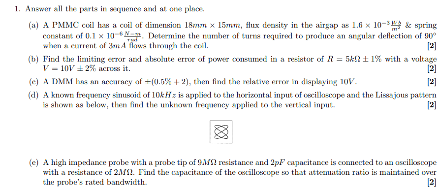 Solved 1. Answer all the parts in sequence and at one place. | Chegg.com