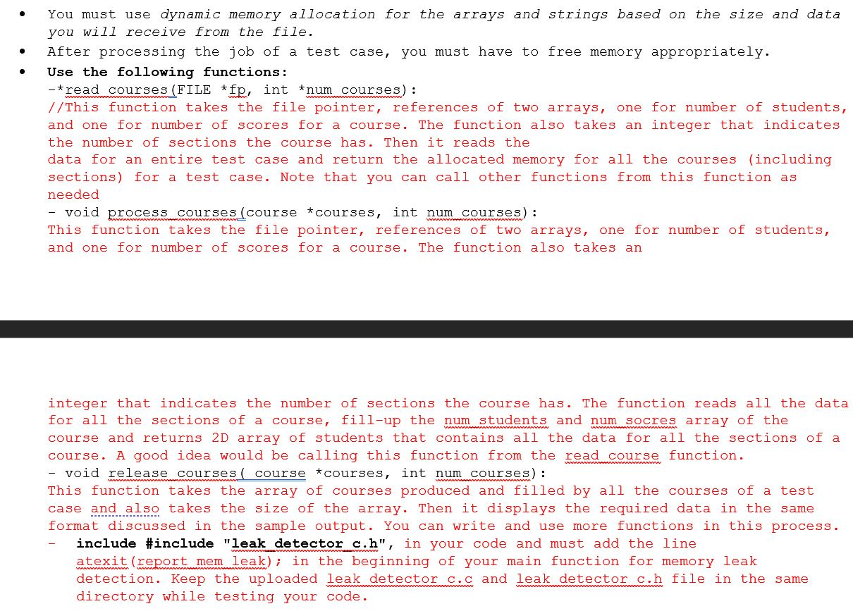 In C please *updated* REQUIREMENTS: Must use the | Chegg.com