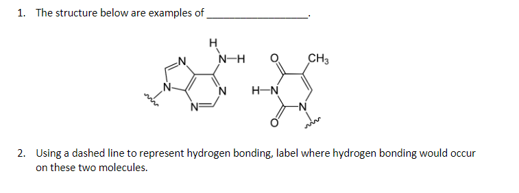 1. The structure below are examples of 2. Using a | Chegg.com