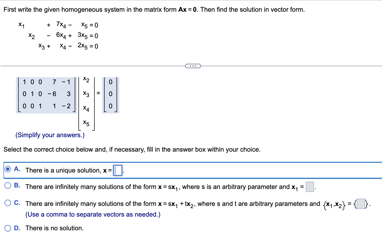 Solved First write the given homogeneous system in ﻿the | Chegg.com