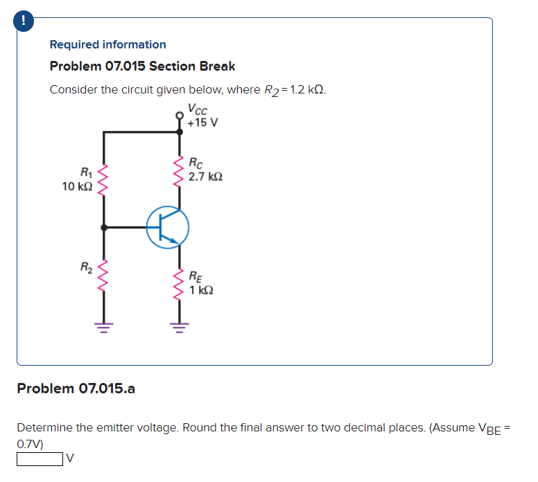 Solved ! Required information Problem 07.015 Section Break | Chegg.com