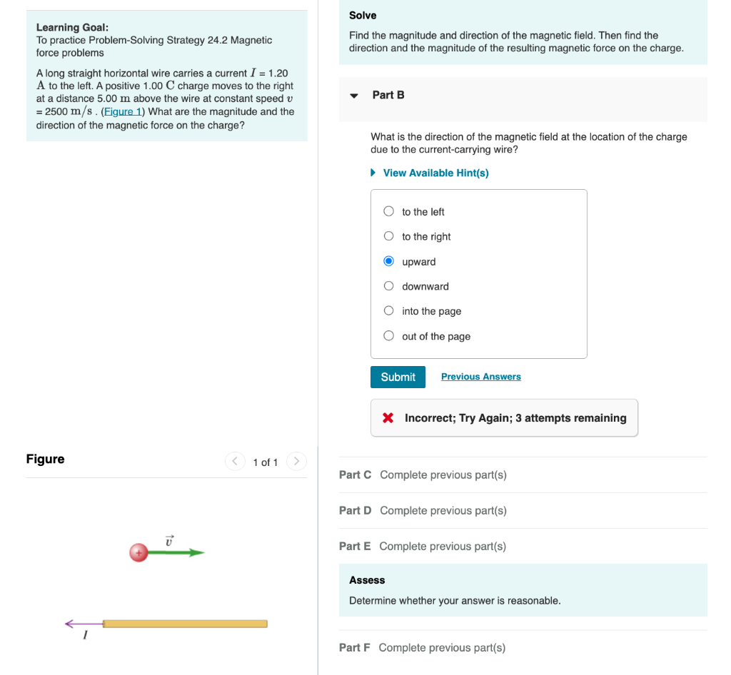 Solved A long straight horizontal wire carries a current | Chegg.com