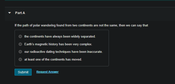 Solved Part A If the path of polar wandering found from two | Chegg.com