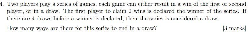 Solved Two players play a series of games, each game can | Chegg.com