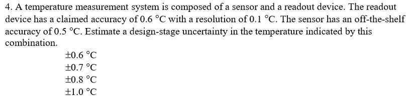 Solved 4. A temperature measurement system is composed of a | Chegg.com