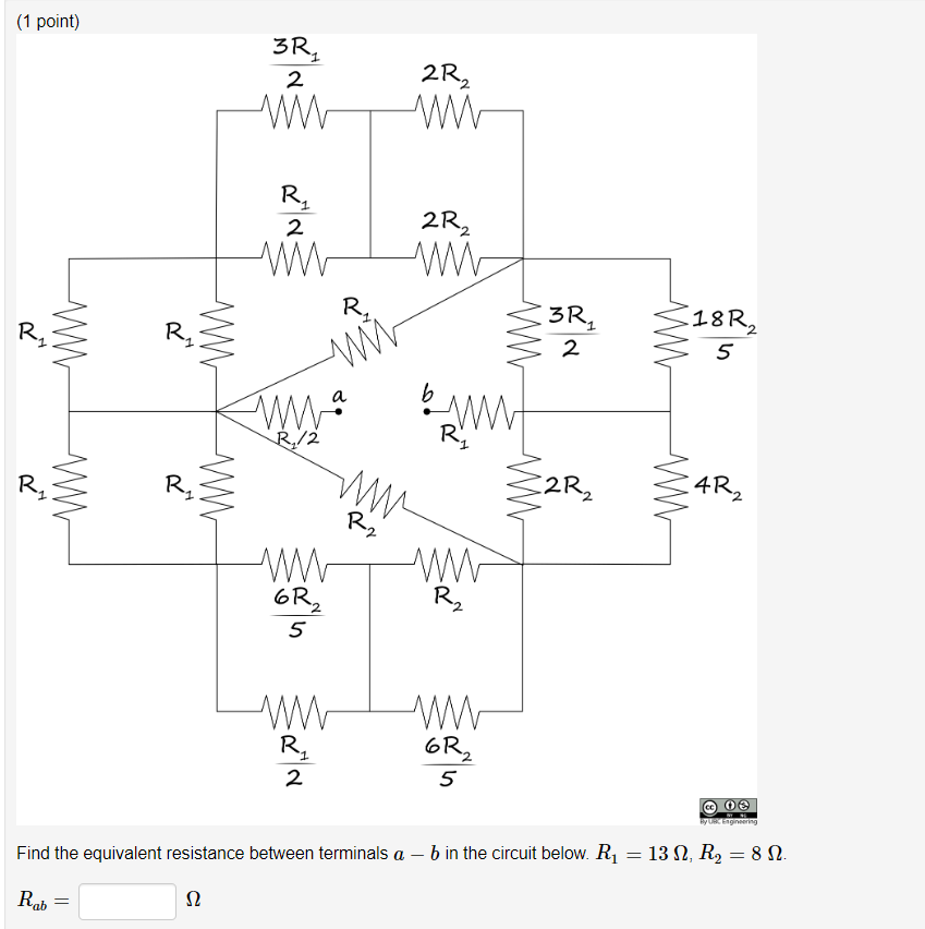 Solved Find the equivalent resistance between terminals a−b | Chegg.com