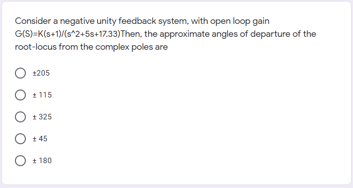 Solved Consider a negative unity feedback system, with open | Chegg.com