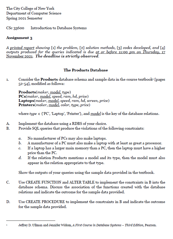 The City College of New York Department of Computer | Chegg.com