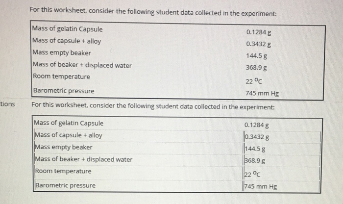 Solved For this worksheet, consider the following student | Chegg.com