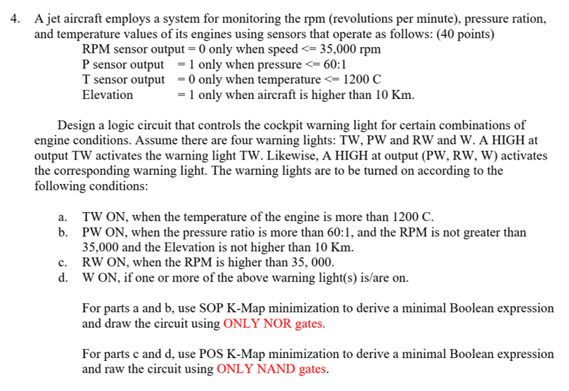 Solved A Jet aircraft employs a system for monitoring the | Chegg.com