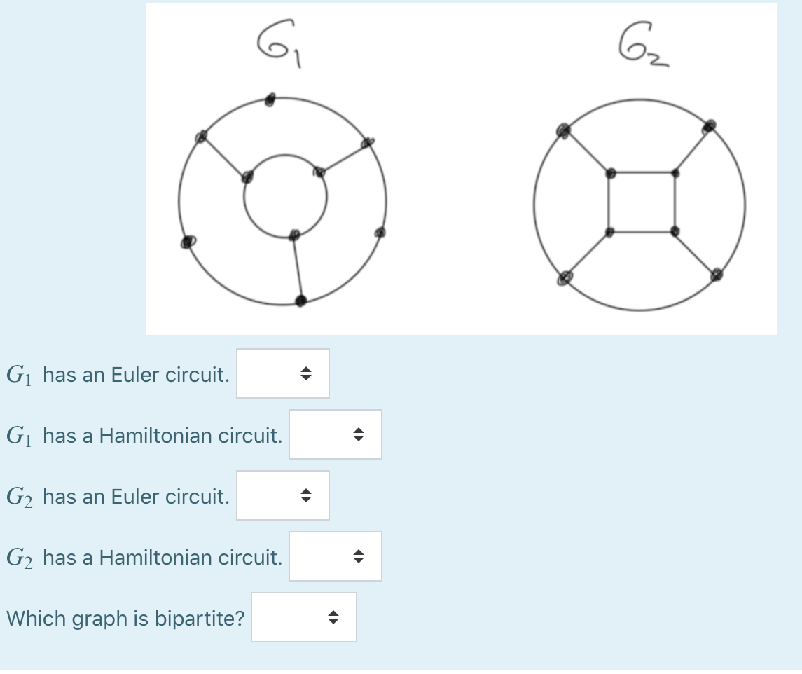 Solved G con G1 has an Euler circuit. G1 has a Hamiltonian | Chegg.com