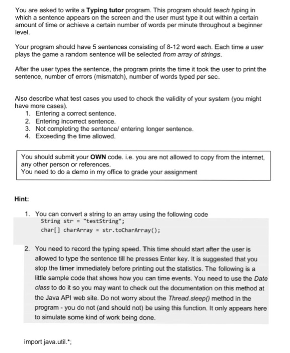 Solved You are asked to write a Typing tutor program. This | Chegg.com