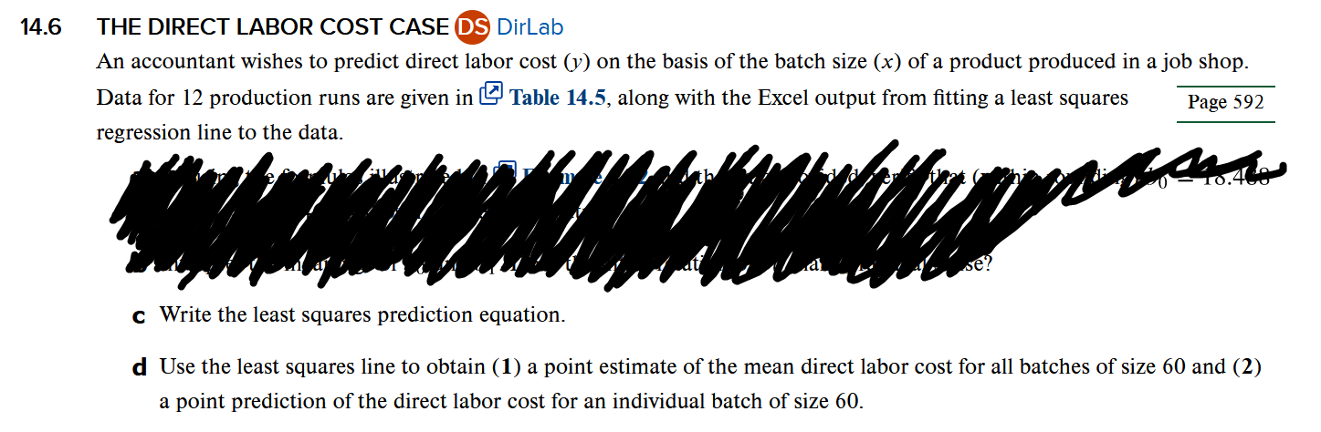 Solved TABLE 14.5 The Direct Labor Cost Data and the Least | Chegg.com