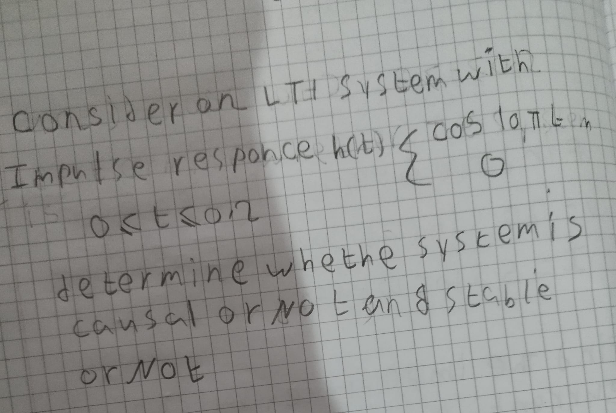 Solved consider on LTH system withImputse responce | Chegg.com